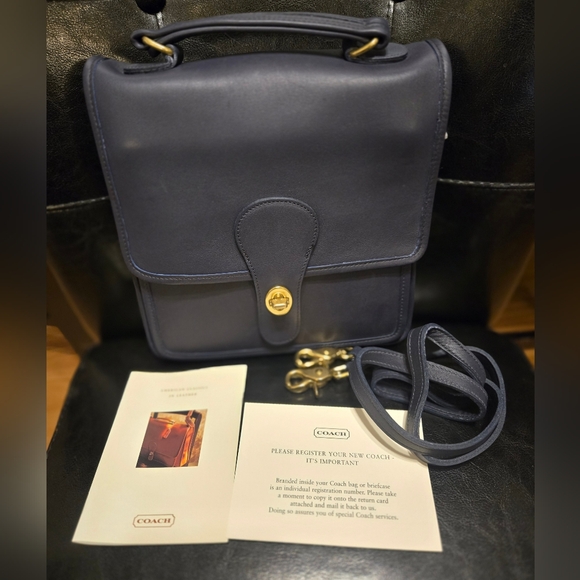 Coach | Bags | Vintage Authentic 9s Navy Coach Station Bag 530 | Poshmark